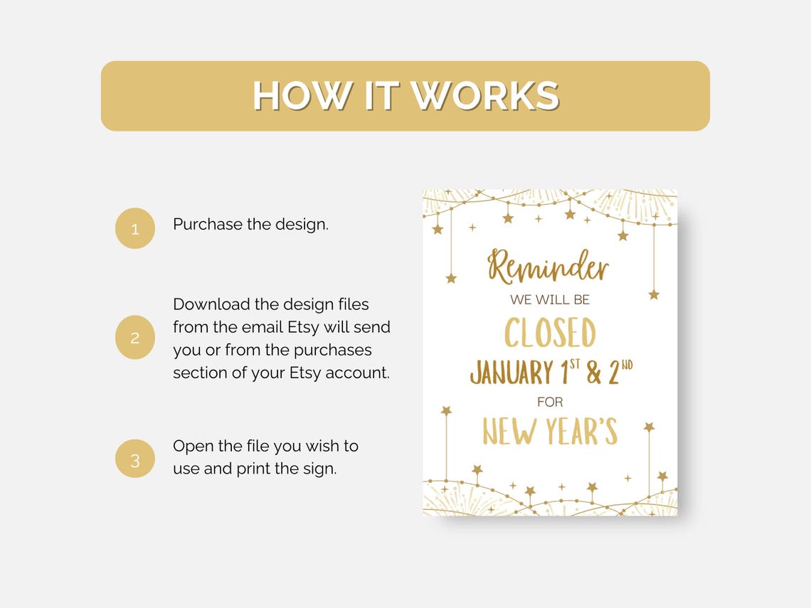 Printable Closed for New Years Sign, New Years Closed, Closed for ...