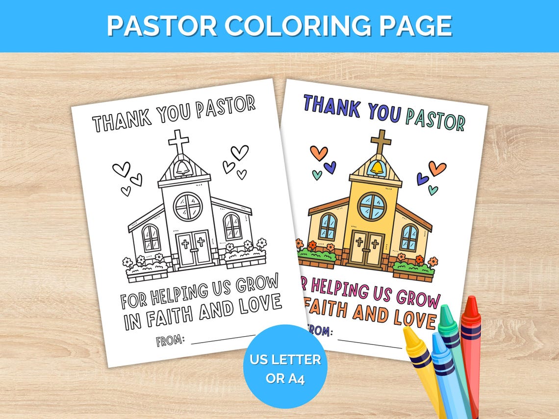 Pastor Coloring Page, Pastor Appreciation, Pastor Thank You, Children ...