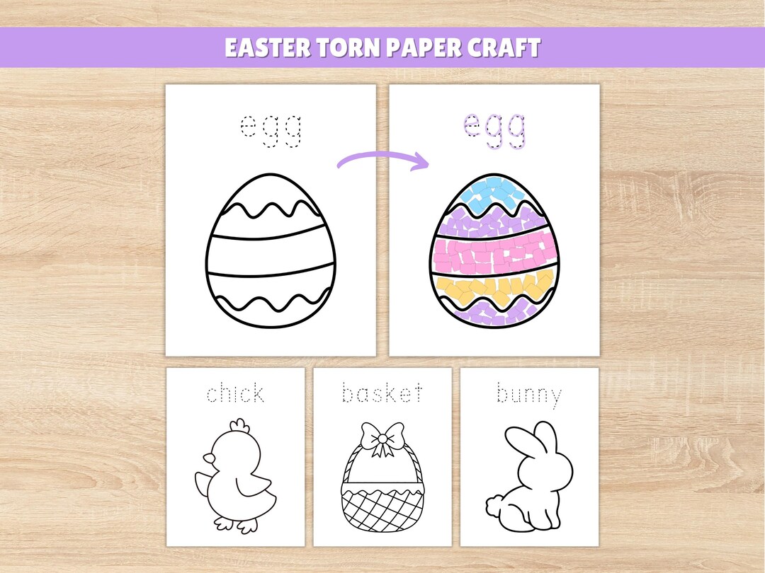 Easter Cut and Paste Craft, Preschool Easter Activity, Easter Toddler ...