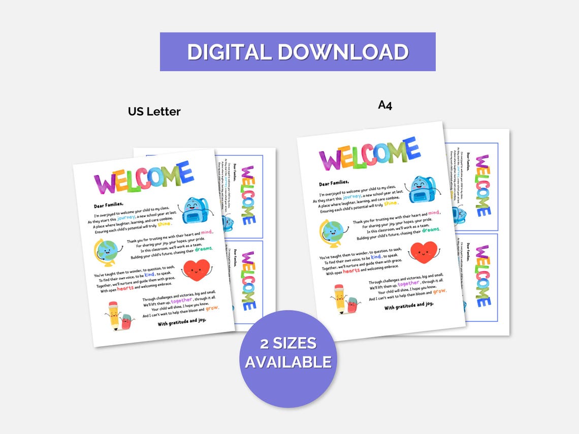 Welcome Letter to Parents, Poem for Parents, Beginning of School Year ...