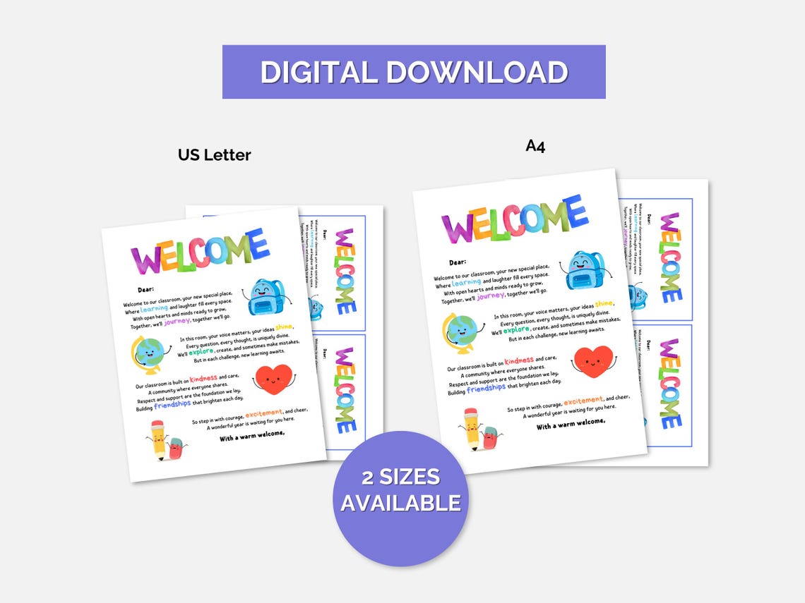 Welcome Back Letter to Students, First Day of School Letter, Teacher ...