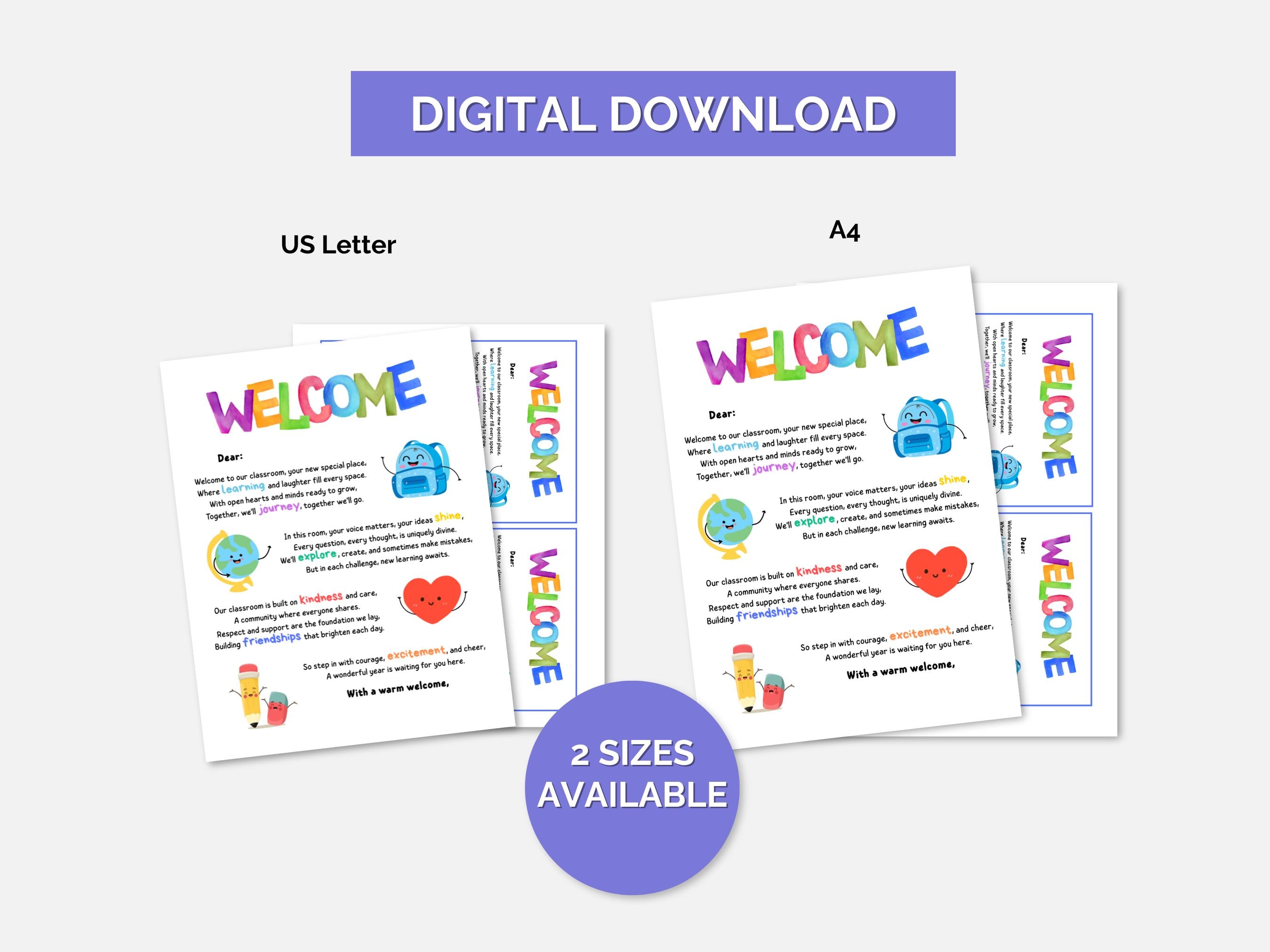 Welcome Back Letter to Students, First Day of School Letter, Teacher ...