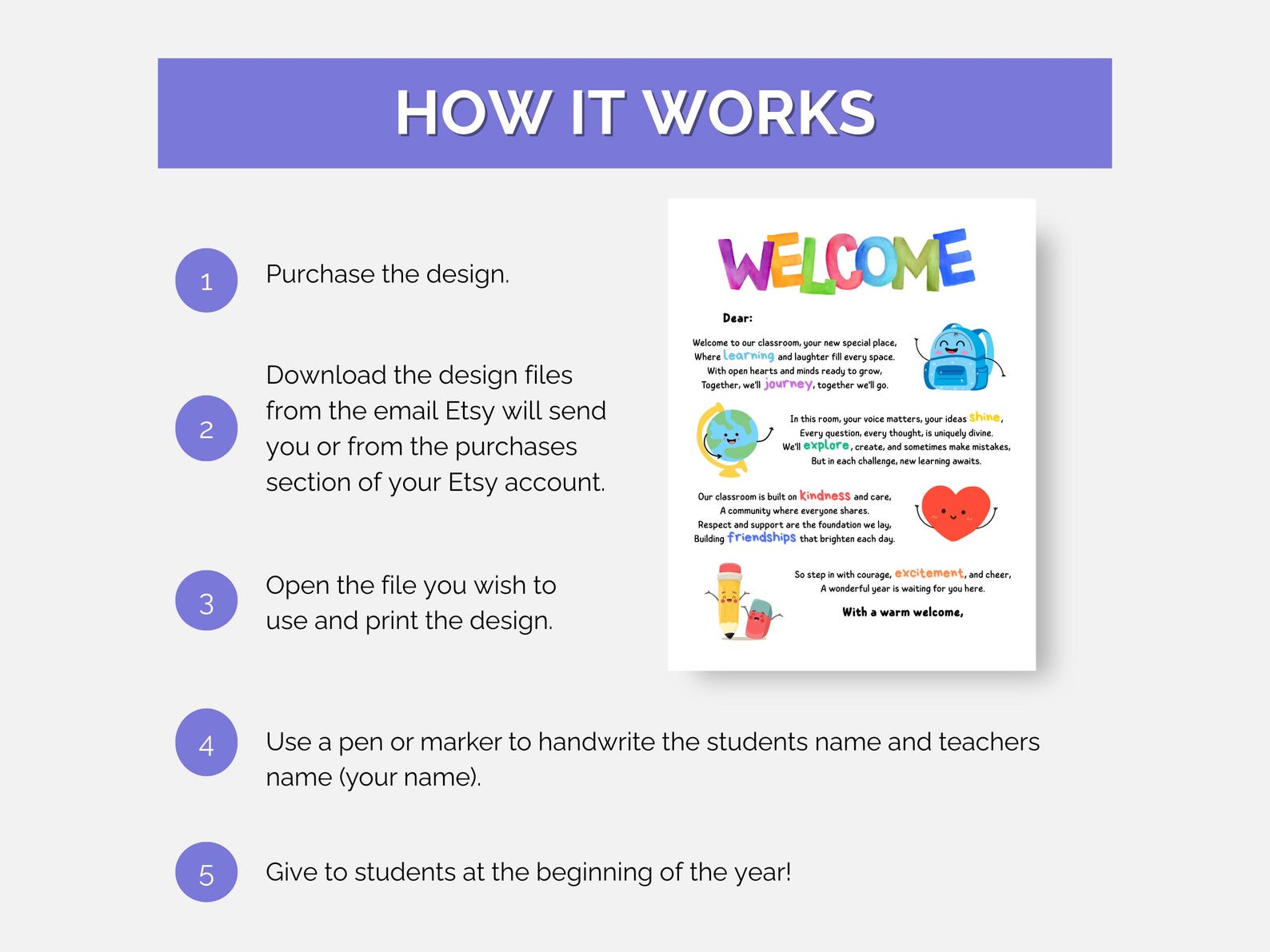 Welcome Back Letter to Students, First Day of School Letter, Teacher ...