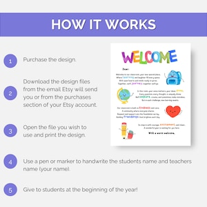 Welcome Back Letter to Students, First Day of School Letter, Teacher ...