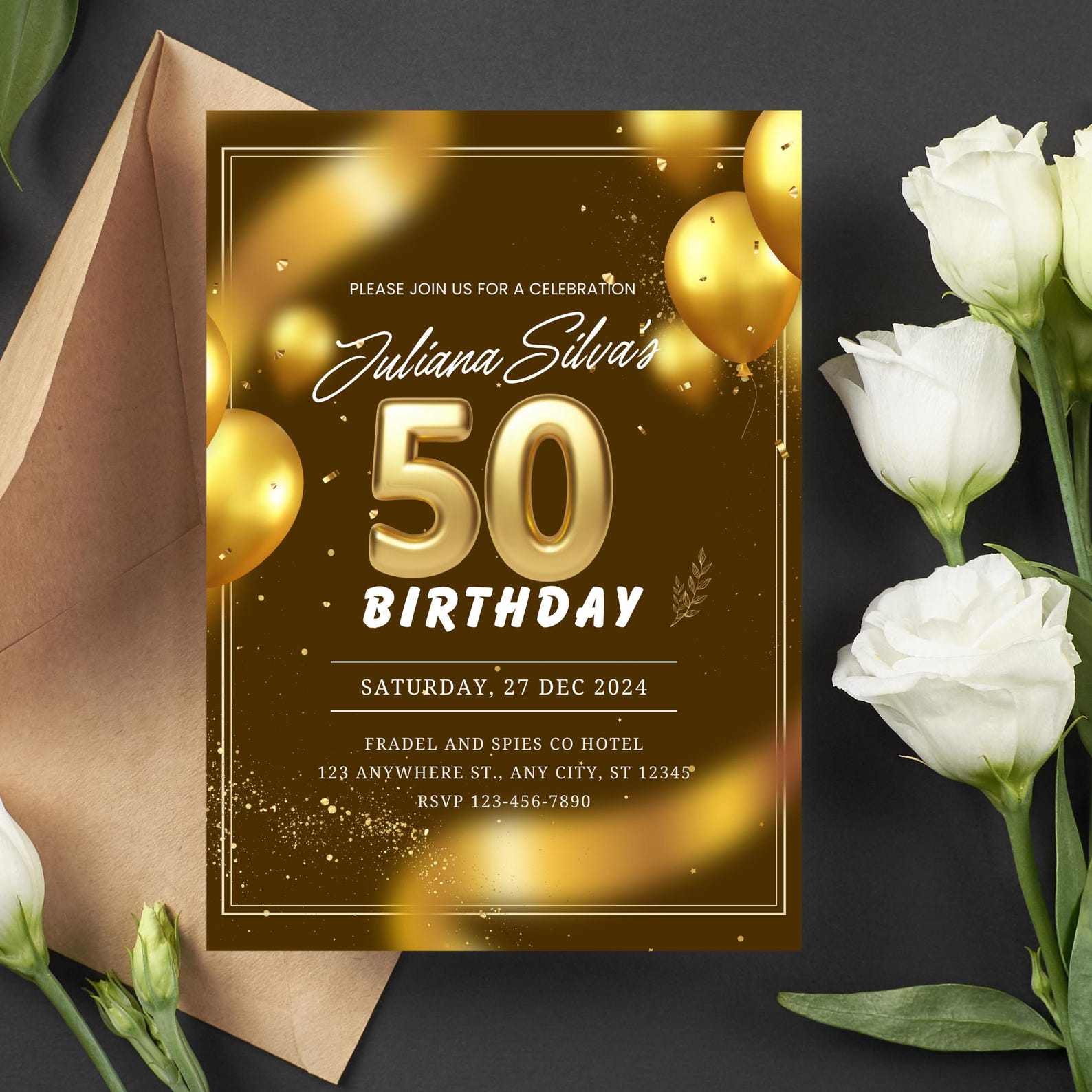 50th Caribbean Birthday Invitation, 50th Birthday Invite for Men, 50th ...
