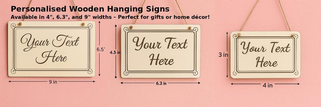 Personalized Wooden Hanging Sign: Engraved Custom Quote, Jute String ...