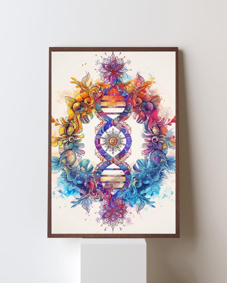 Science Art Print, DNA Poster, Biology Decor, Printable Wall Art ...