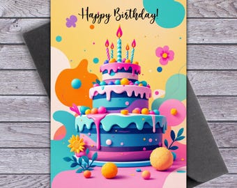 Printable Birthday Cards | Greeting Cards | Blank Inside | Instant ...