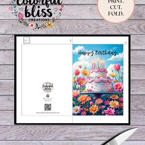 Printable Birthday Cards | Greeting Cards | Blank Inside | Instant ...