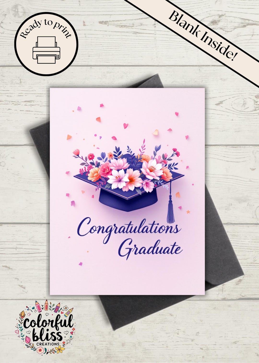 Printable Graduation Cards | Greeting Cards | Blank Inside | Instant ...
