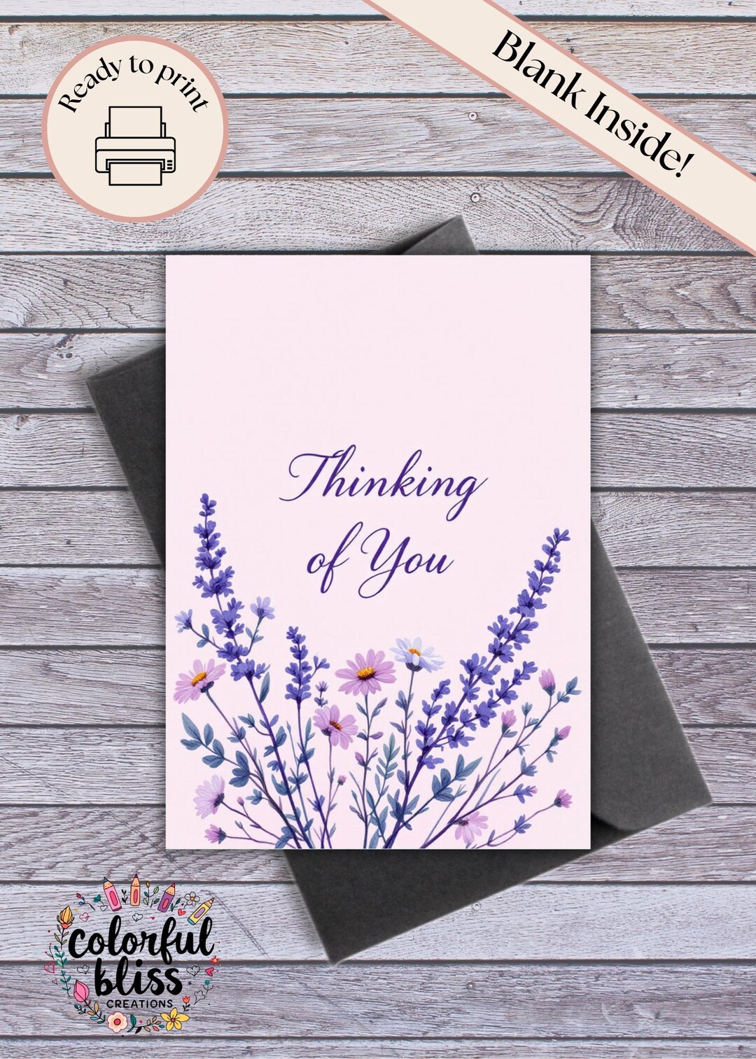 Printable Just Because Cards | Greeting Cards | Blank Inside | Instant ...