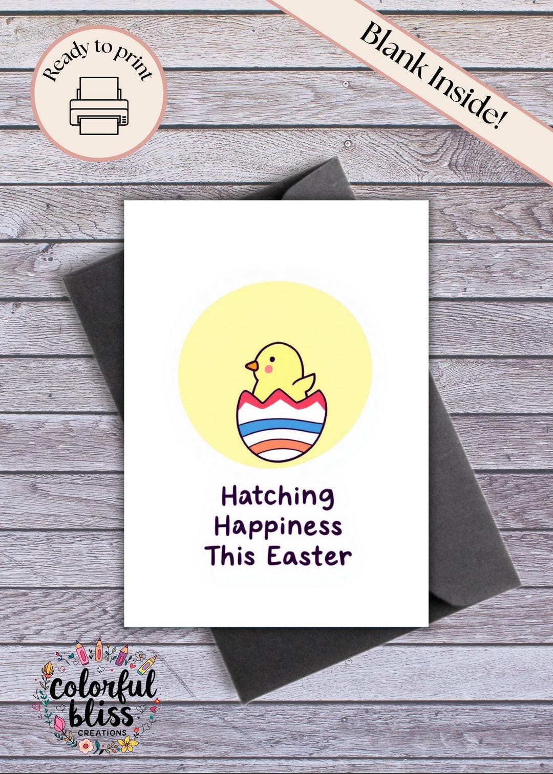 Simple Printable Easter Cards | Easter Greeting Cards | Blank Inside ...