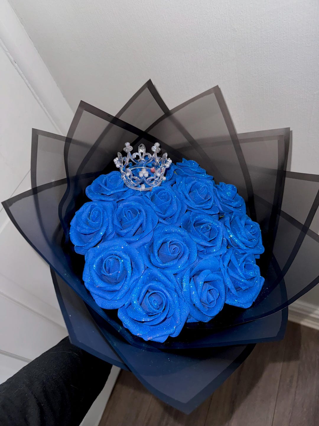 Electric Blue Eternal Roses Bouquet Forever Flowers Birthday ...