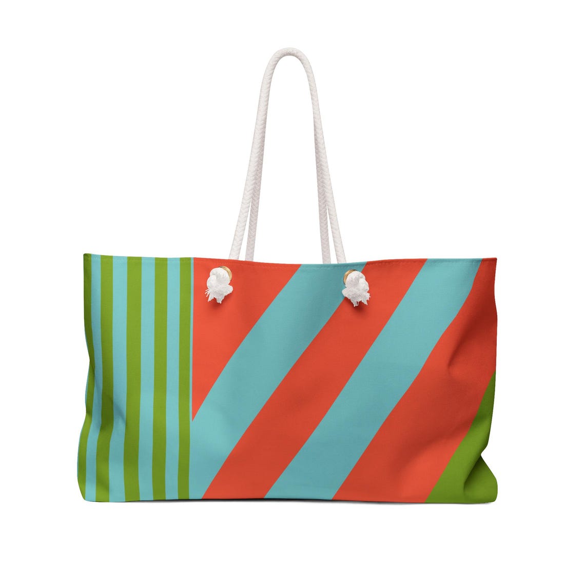 Colorful Striped Weekender Bag for Travel, Beach, Gym, Tote, Overnight ...