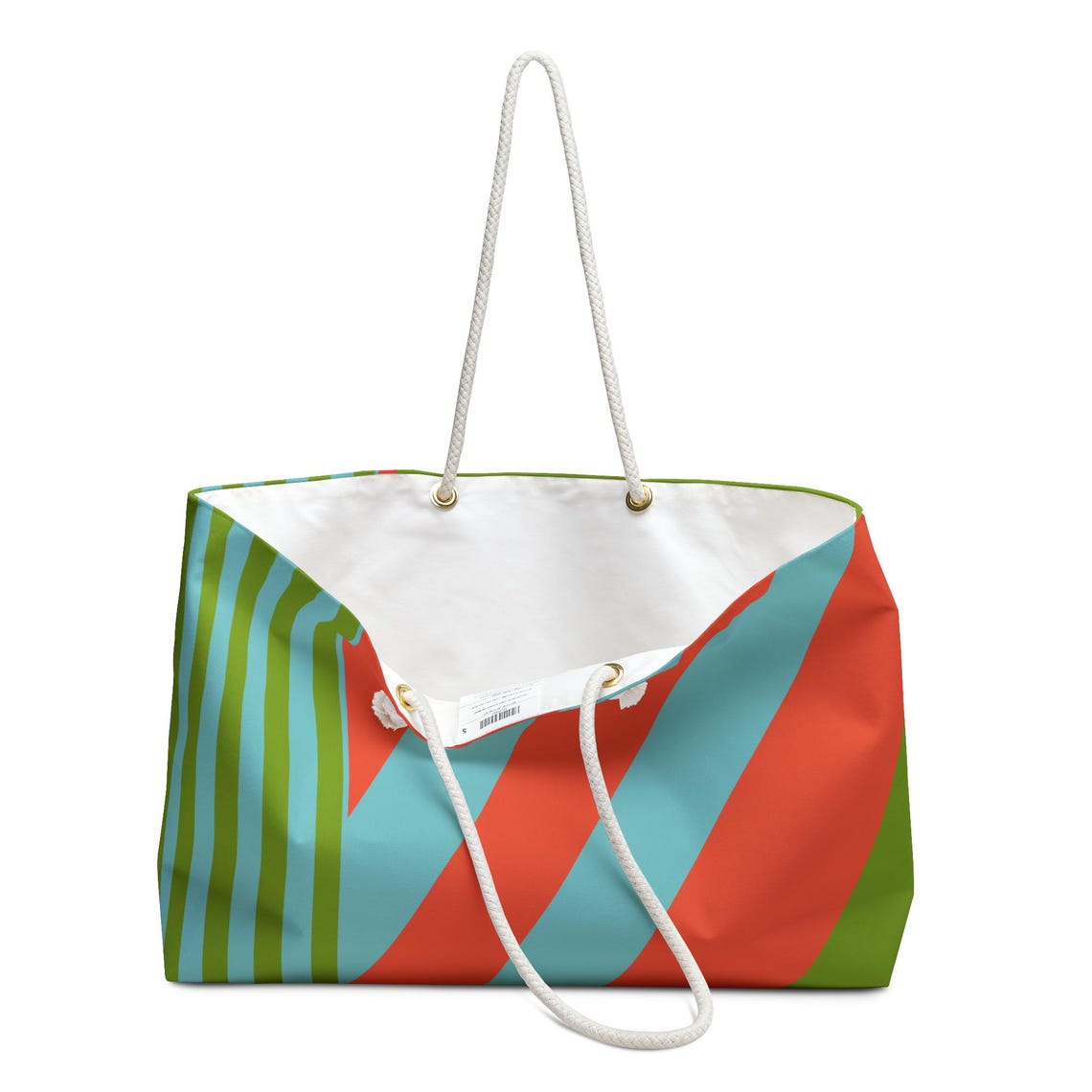 Colorful Striped Weekender Bag for Travel, Beach, Gym, Tote, Overnight ...