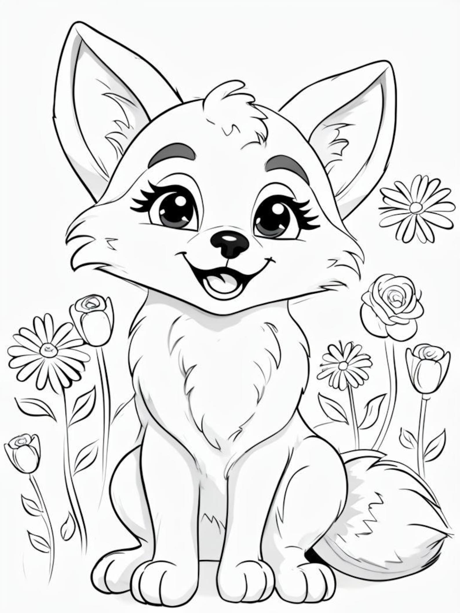 Cute Animals Coloring Pages for Kids - Etsy