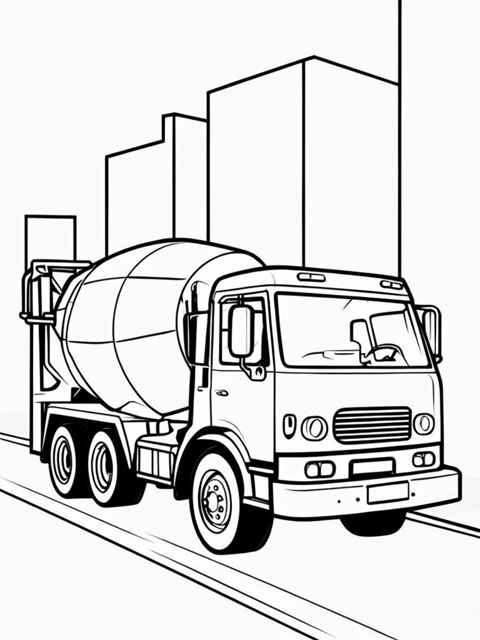 Construction Vehichles Coloring Pages for Kids - Etsy