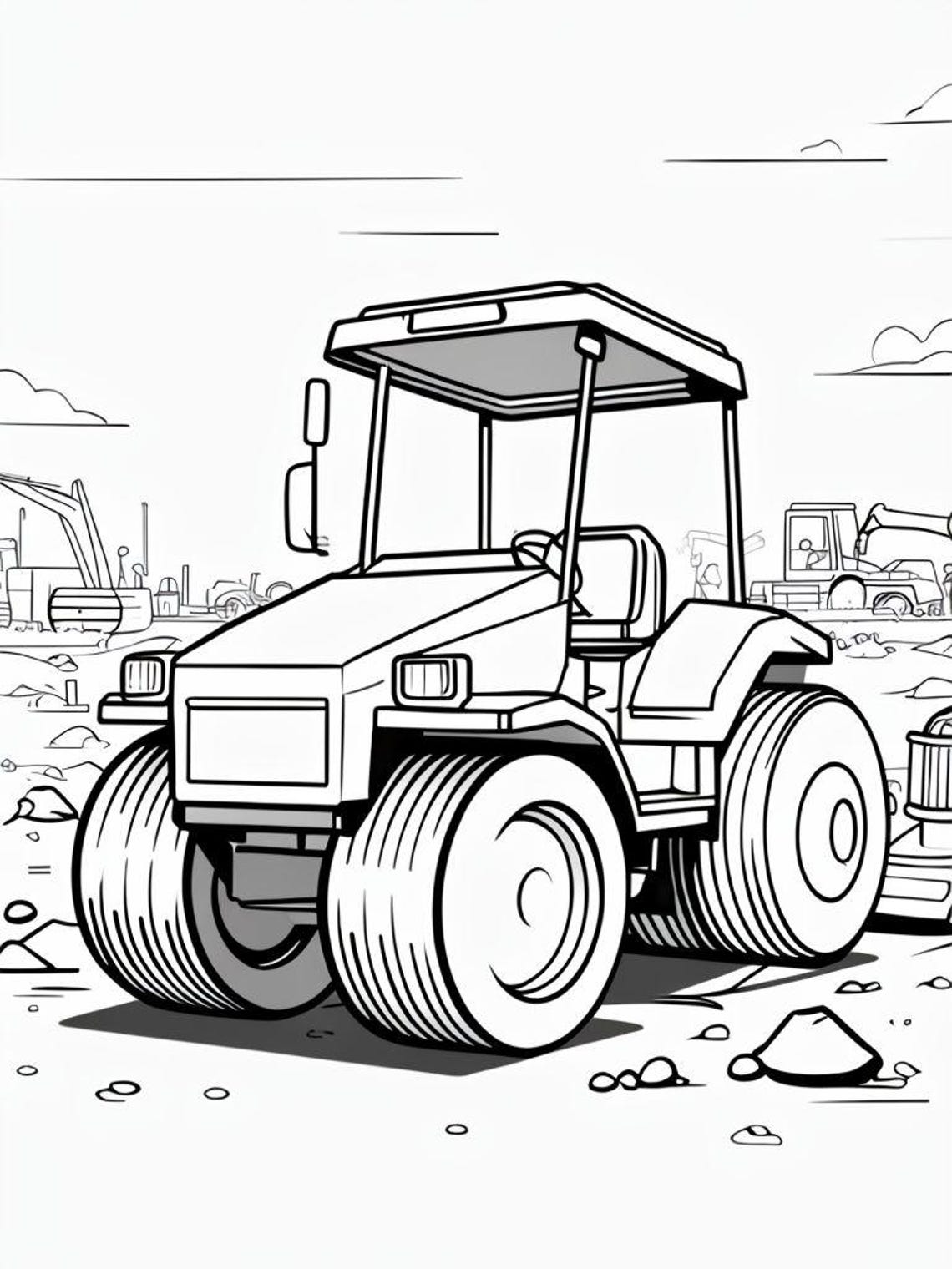 Construction Vehichles Coloring Pages for Kids - Etsy