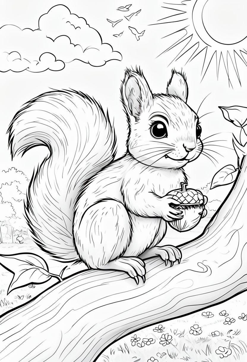 Cute Animals Coloring Pages for Kids - Etsy