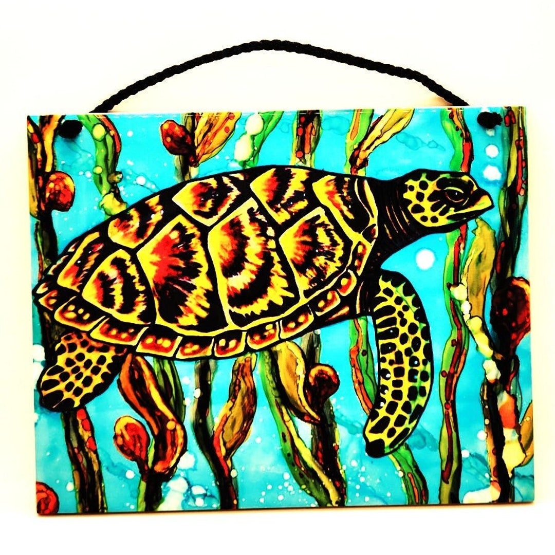 Sea Turtle Ceramic Tile - Etsy