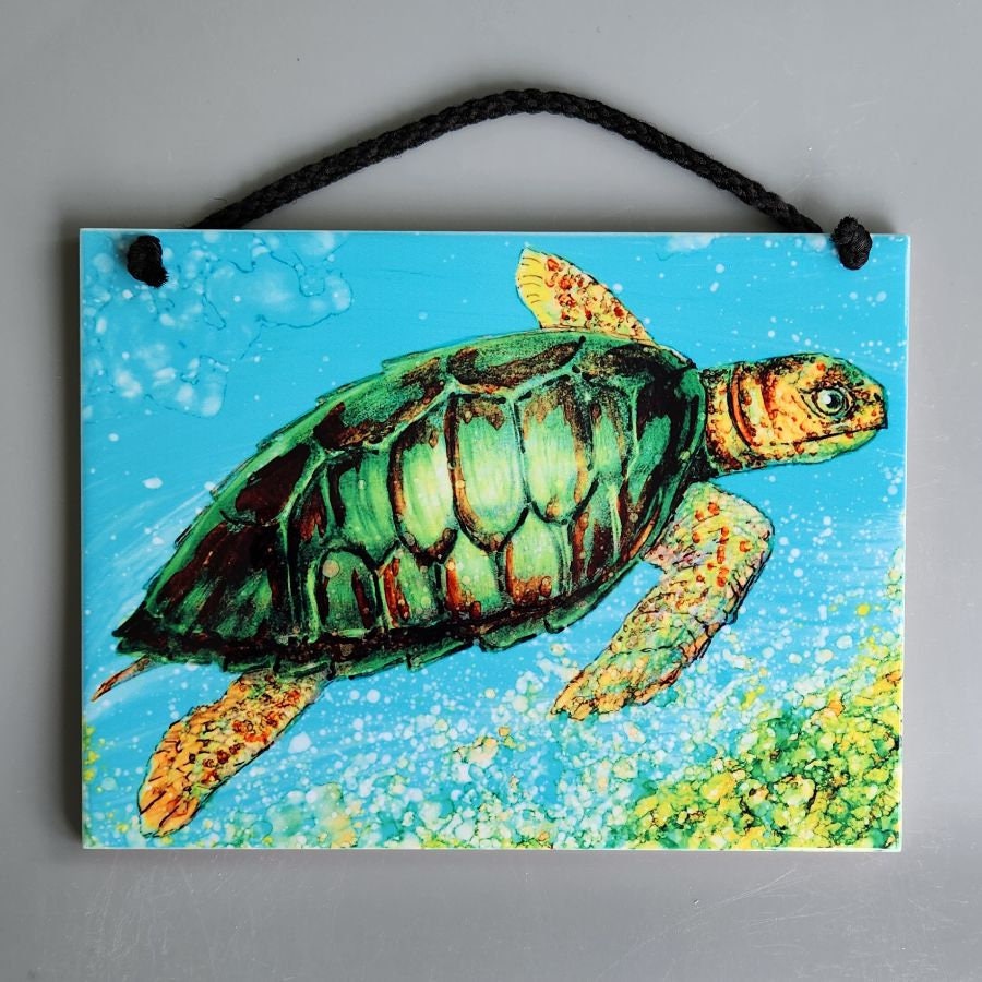 Sea Turtle Ceramic Tile - Etsy