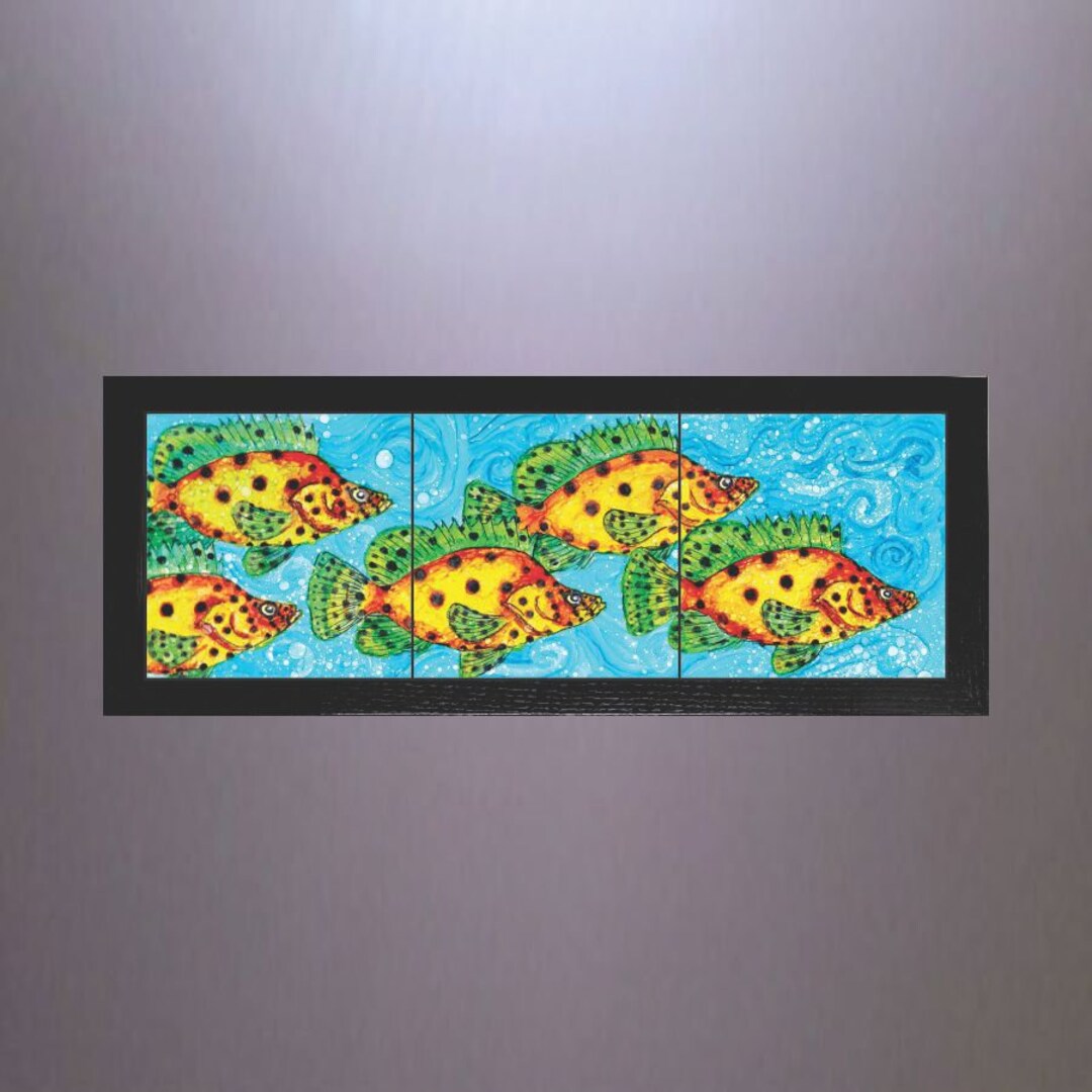 Framed Spotted Grouper Tile Mural - Etsy