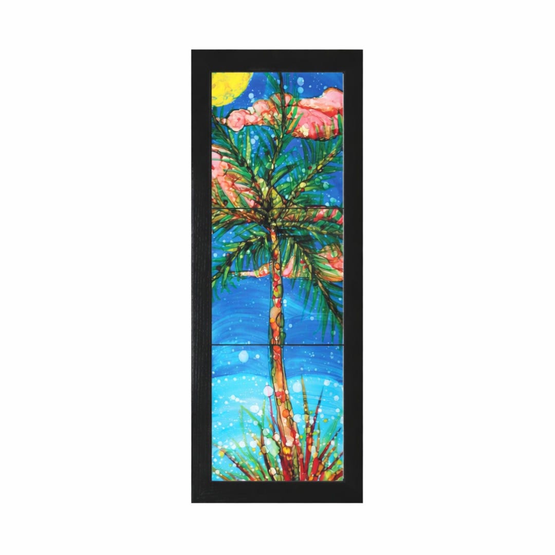 Palm Tree Framed Tile Mural - Etsy