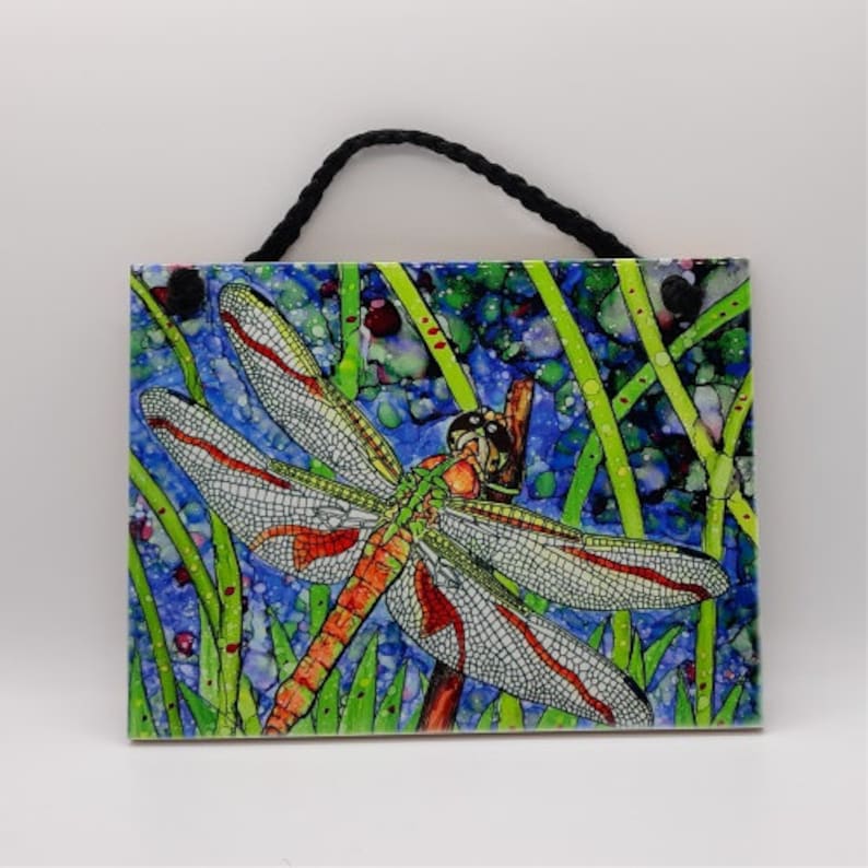 Dragonfly Ceramic Tile - Etsy