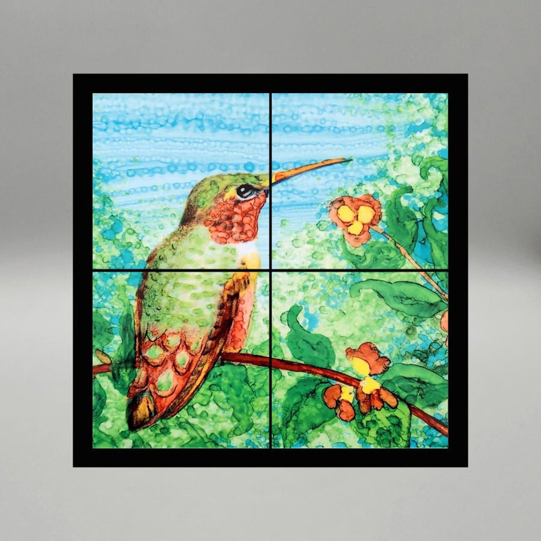 Hummingbird Framed Tile Mural - Etsy