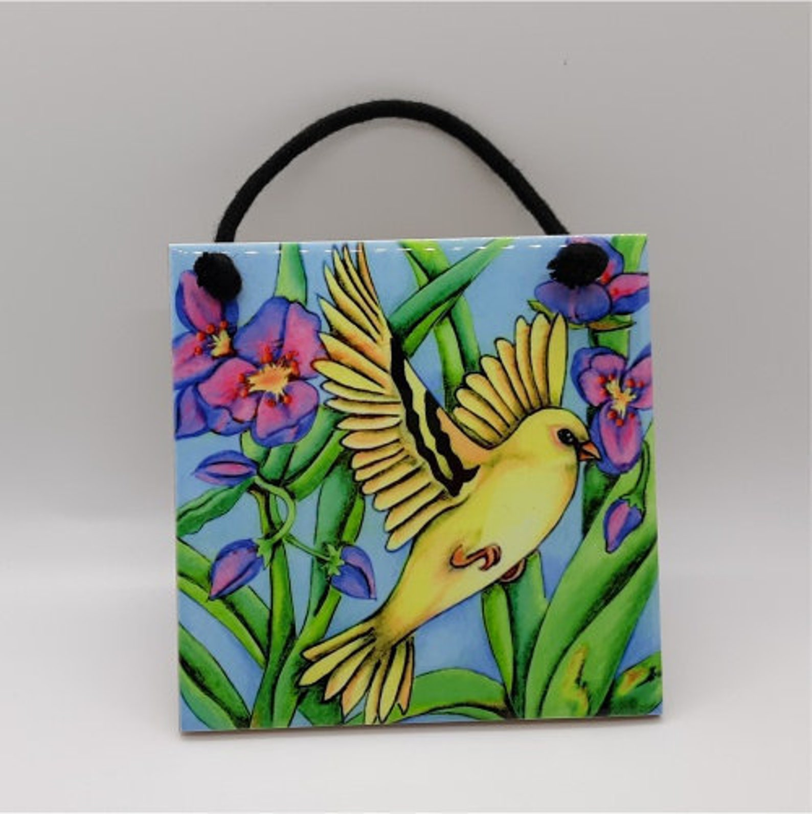 Yellow Bird Ceramic Tile - Etsy
