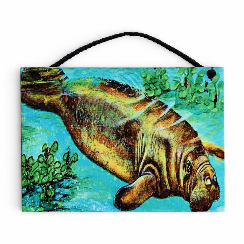 Manatee Ceramic Tile - Etsy