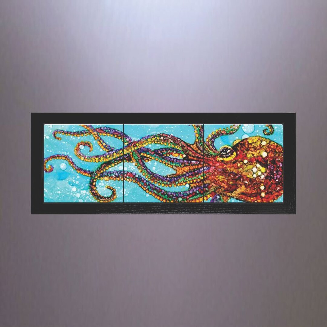 Octopus Framed Tile Mural - Etsy