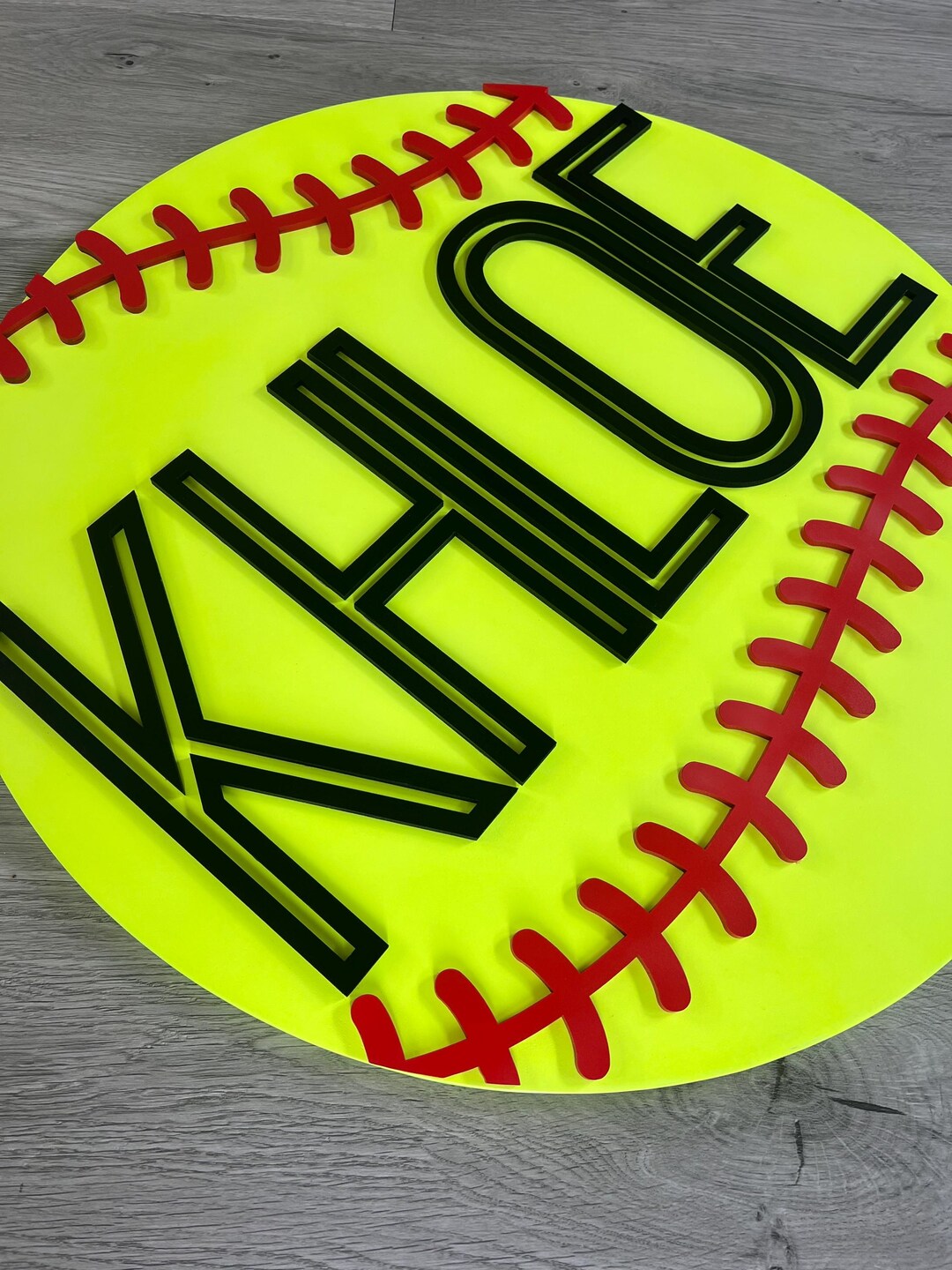 Softball, Softball Sign, Custom Softball, Wooden Sign, Circle Sign ...