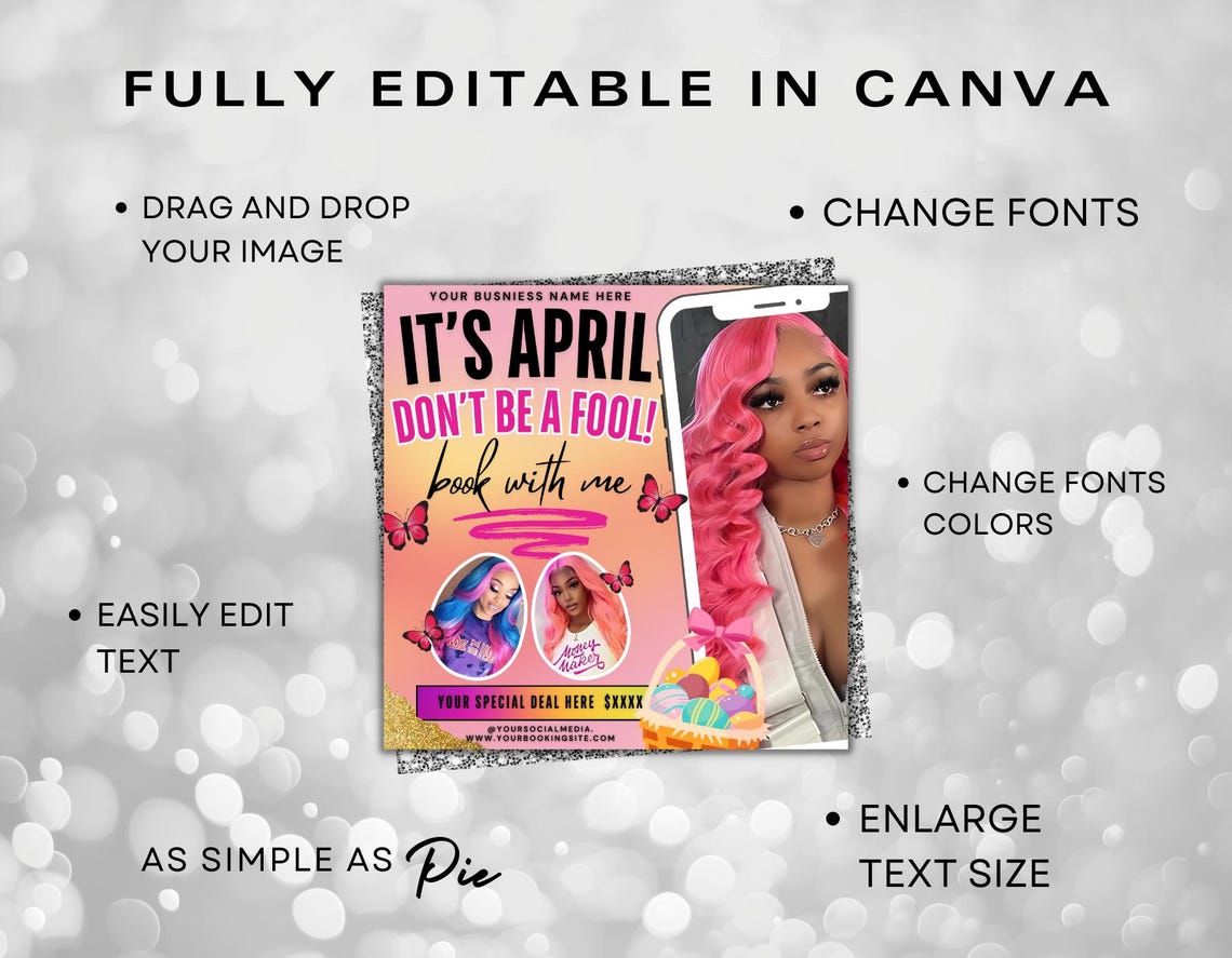 April Booking Flyer DIY Template, April Flyer, DIY Canva Template for ...