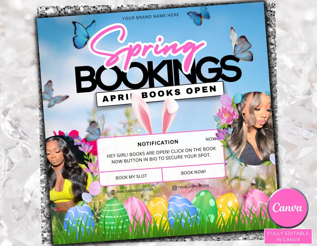 April Booking Flyer DIY Template, Customizable April Flyer, DIY Canva ...