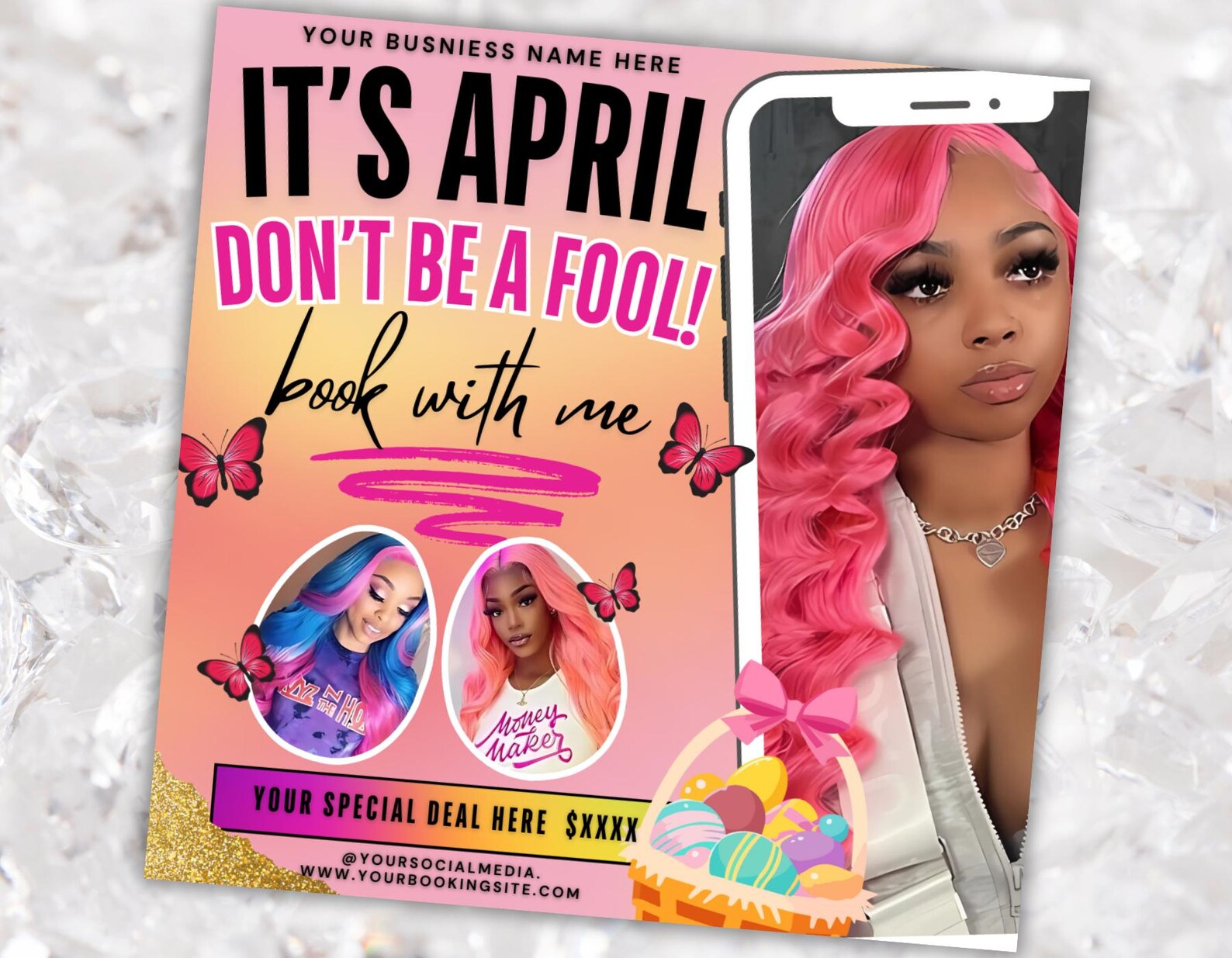 April Booking Flyer DIY Template, April Flyer, DIY Canva Template for ...