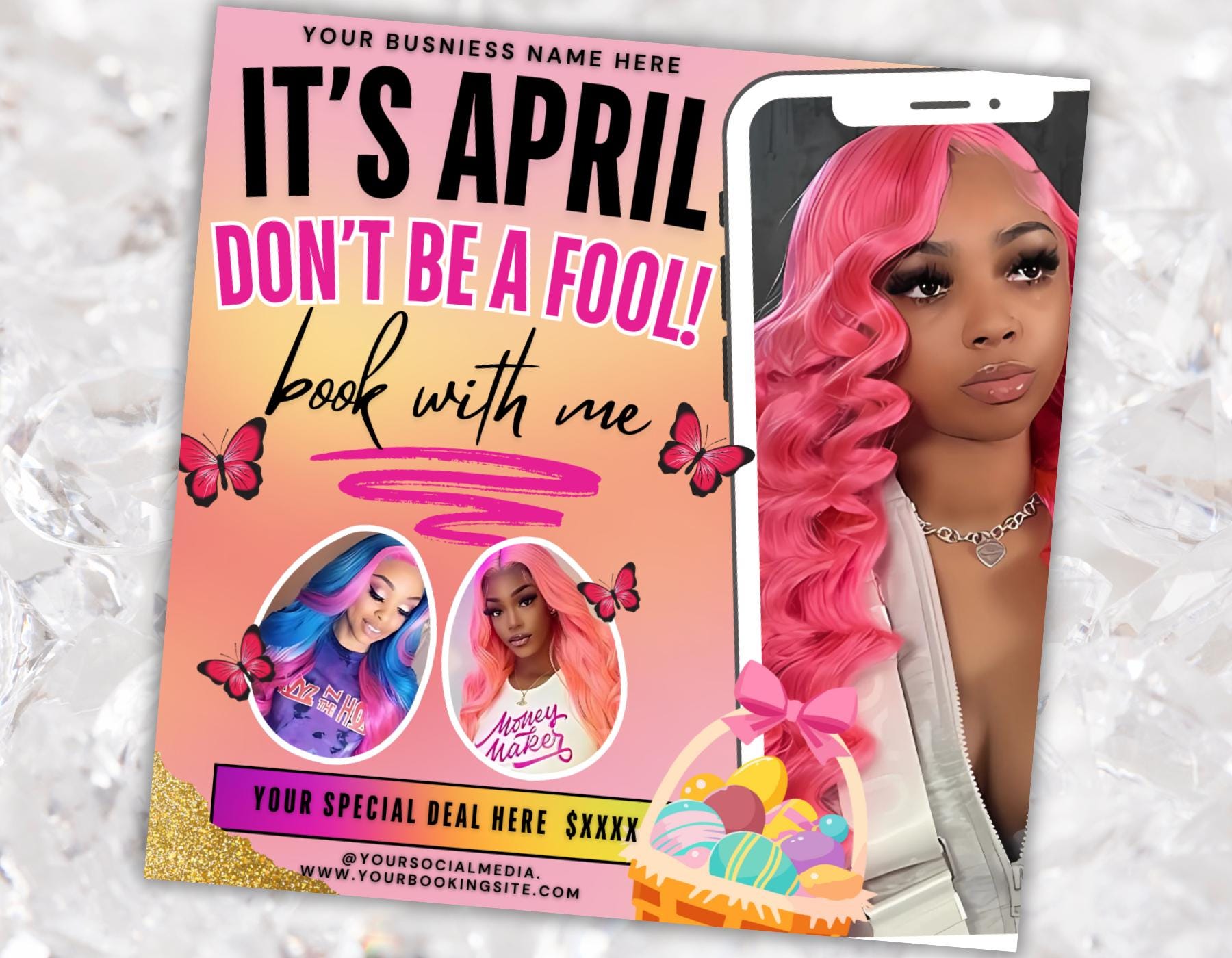 April Booking Flyer DIY Template, April Flyer, DIY Canva Template for ...