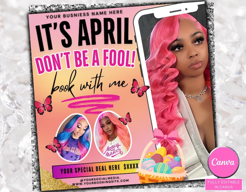 April Booking Flyer DIY Template, April Flyer, DIY Canva Template for ...