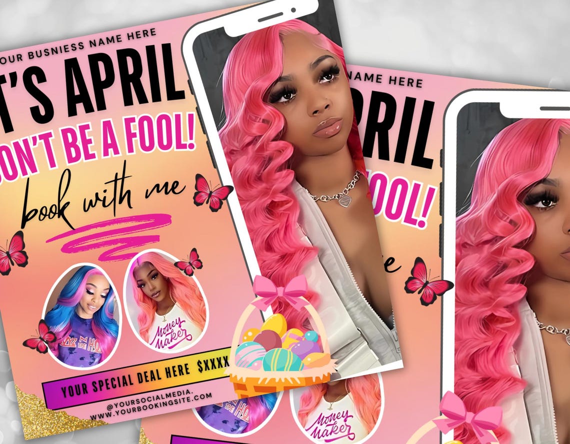 April Booking Flyer DIY Template, April Flyer, DIY Canva Template for ...