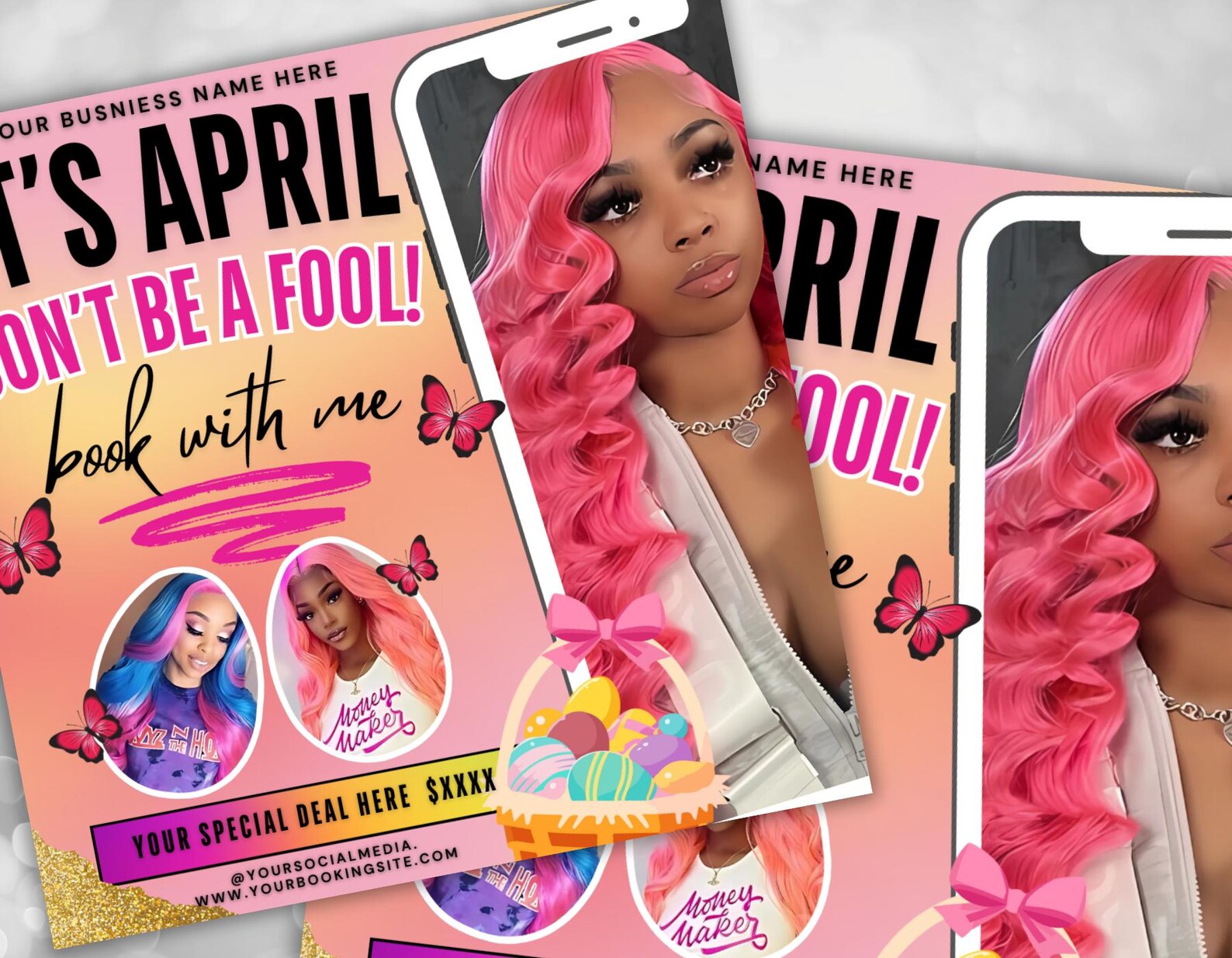 April Booking Flyer DIY Template, April Flyer, DIY Canva Template for ...