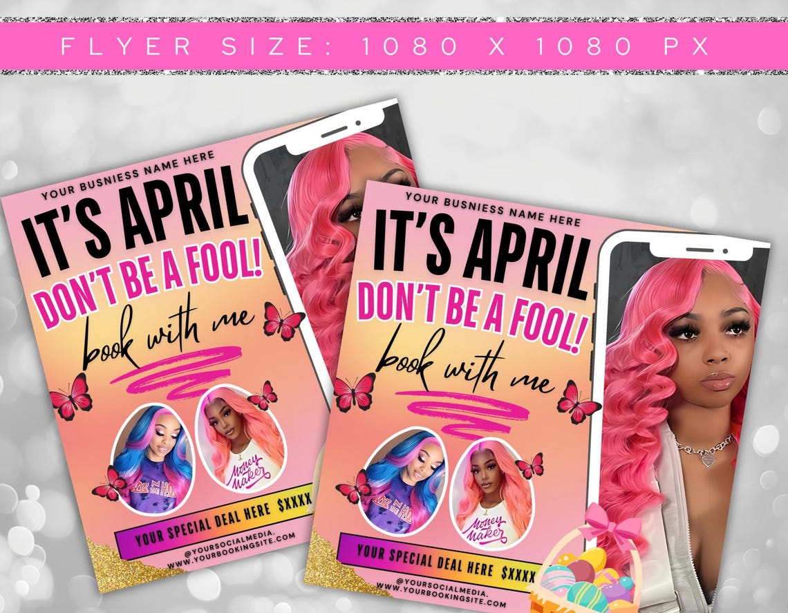 April Booking Flyer DIY Template, April Flyer, DIY Canva Template for ...