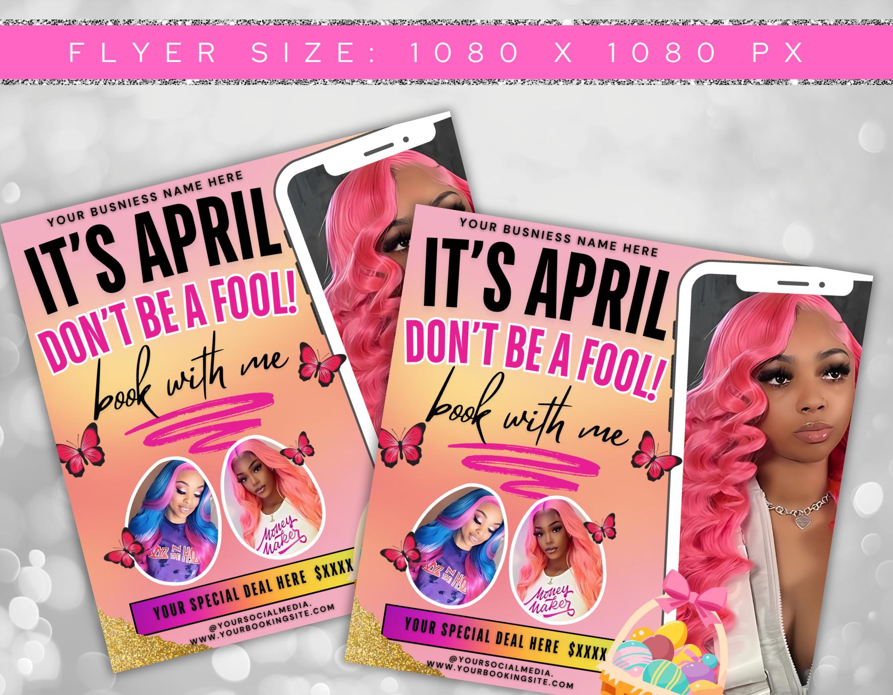 April Booking Flyer DIY Template, April Flyer, DIY Canva Template for ...