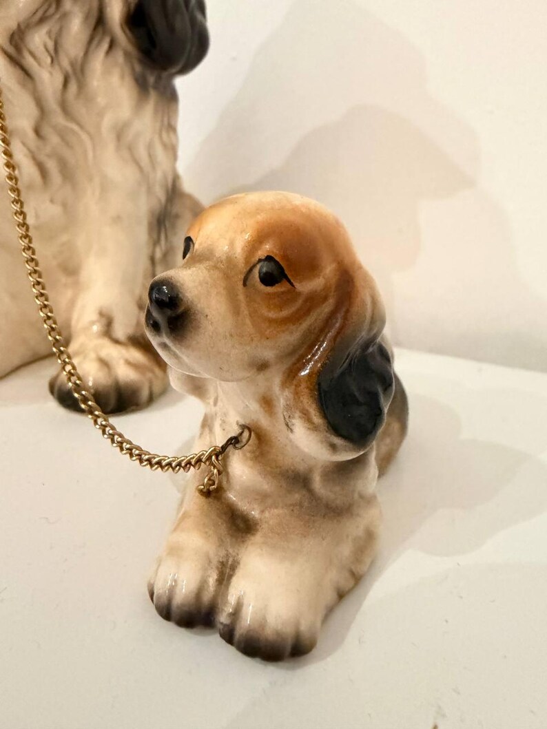 Vintage Ceramic Cocker Spaniel Family Figurines, Mid-century Dog Decor ...