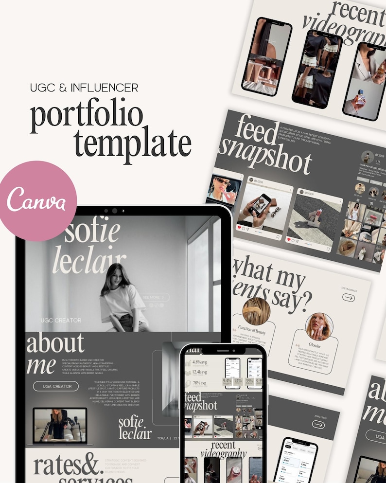 UGC Portfolio Canva Template: Website & Media Kit (instant Download) - Etsy
