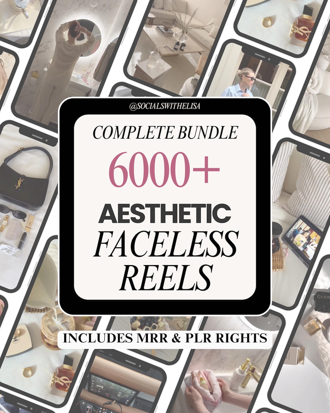 6000+ Aesthetic Faceless Reels Bundle | PLR & MRR Video Pack Digital ...