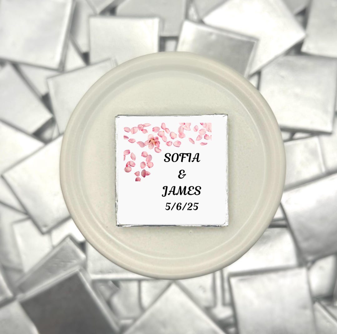 Personalized Wedding Chocolate Favors, Custom Name & Date, Elegant ...
