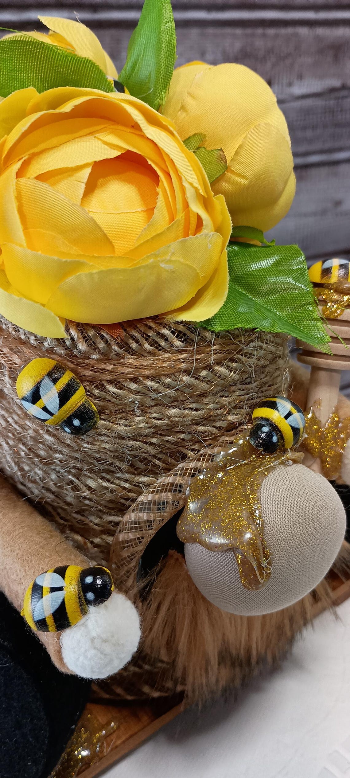 Beehive Gnome/gnome With Arms/sitting Gnome/plush Gnome/dwarf/gnome ...