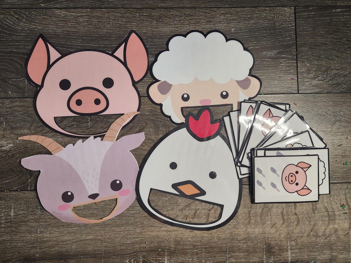 Feed the Farm Animals Sensory Bin Activity, Pre-laminated, Montessori ...