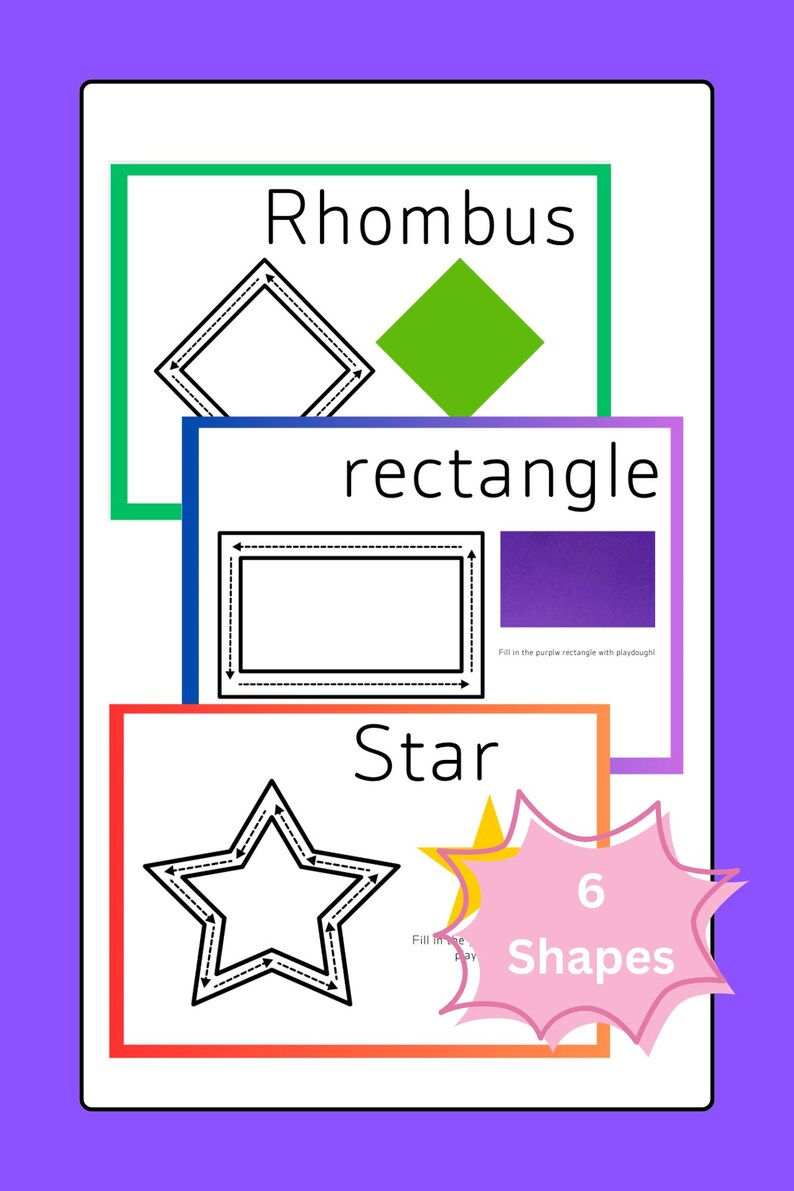 Playdough Shape Mats, Toddler and Preschool Learning, Montessori and ...