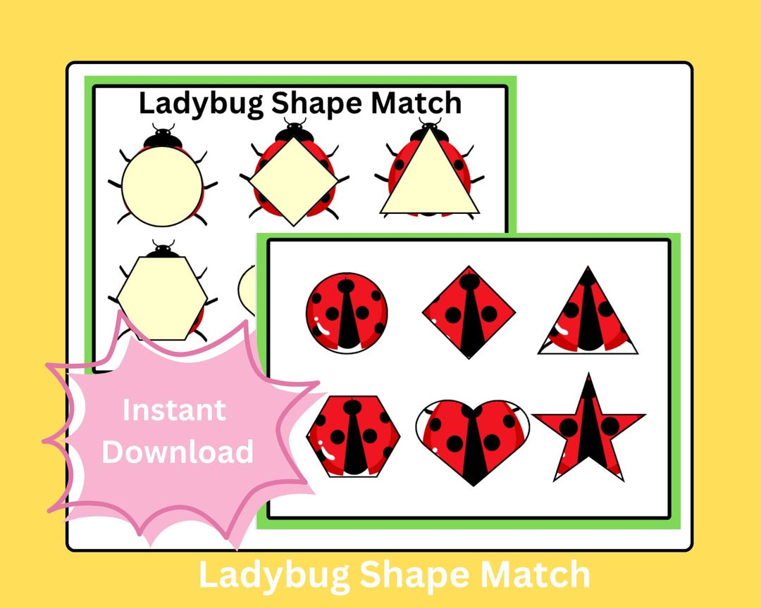 Ladybug Shape Match Toddler and Preschool Learning - Etsy